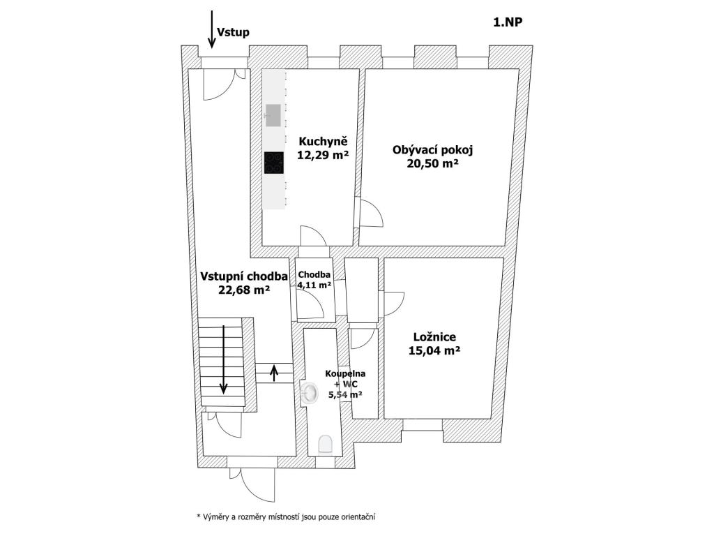 Pronájem bytu 2+kk 58 m² Soběslavská, Tábor - Tábor - 11200 CZK | UlovDomov.cz